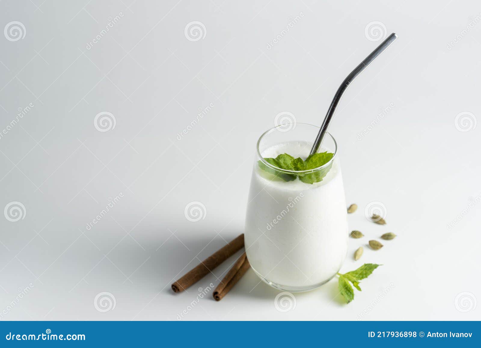 Lassi, Lassie - Indian Yogurt Drink with Spice on White Background ...