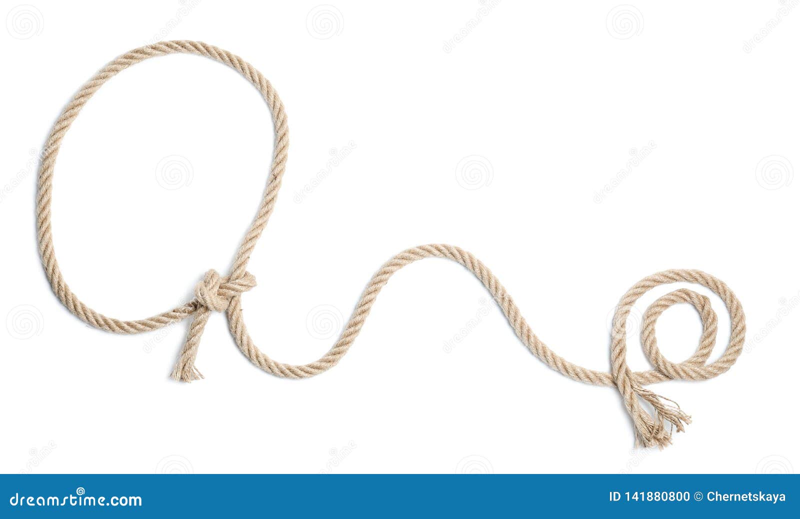 Lasso Made of Cotton Rope on White Background Stock Photo - Image of ...