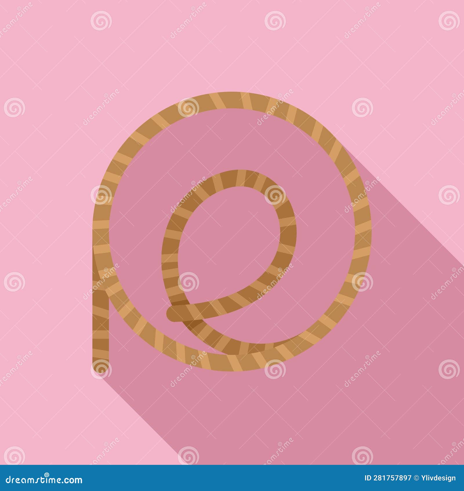 Lasso Rope Icon Flat Vector. Western Circle Stock Vector - Illustration ...