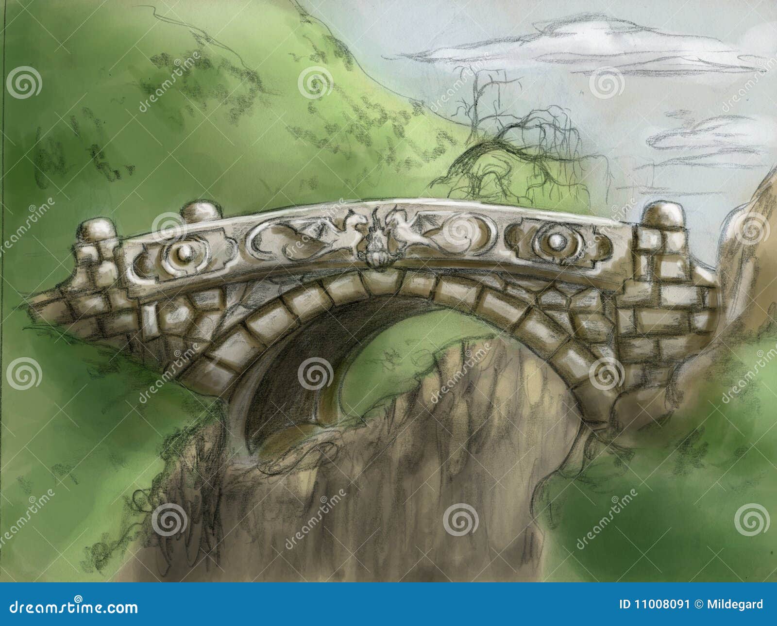 The last bridge stock illustration. Illustration of creative - 11008091