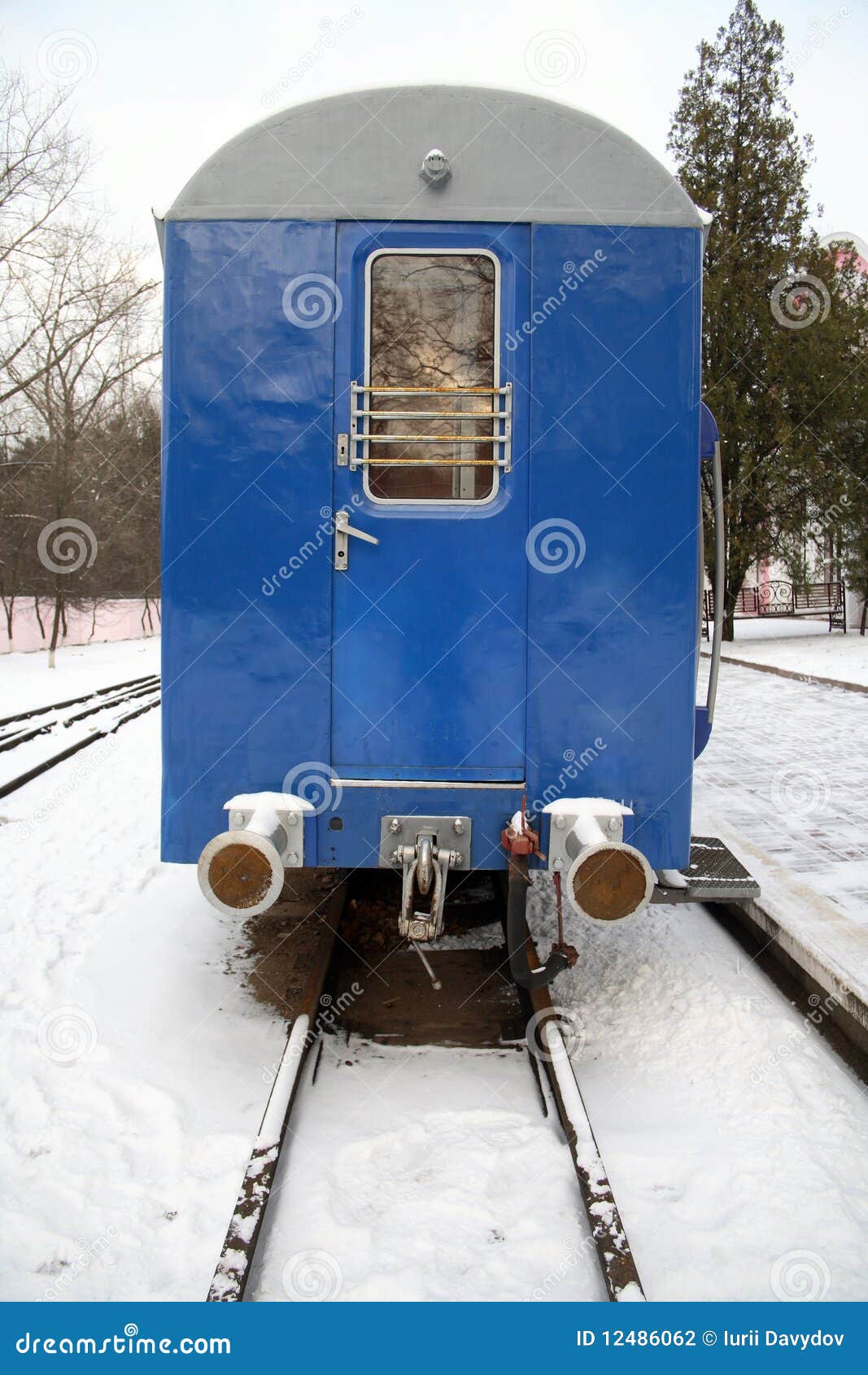 Last car of a blue train stock photo. Image of back, powerful - 12486062