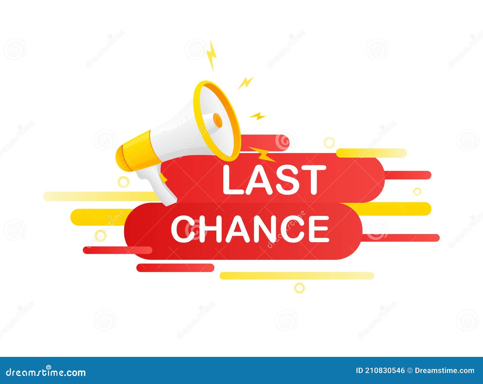 Last Chance. Badge, Stamp with Megaphone Icon. Flat Vector Illustration ...