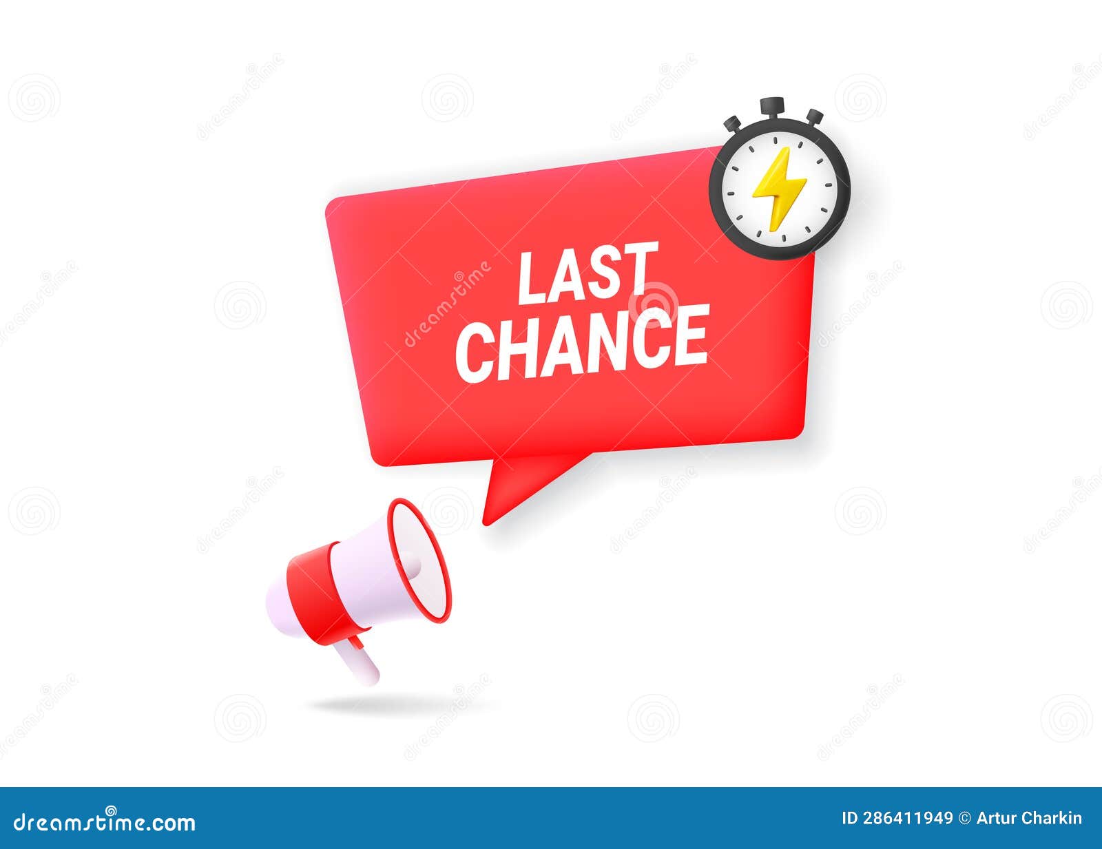 Last Chance Icon. Limited Offer Concept, Countdown. Megaphone with ...