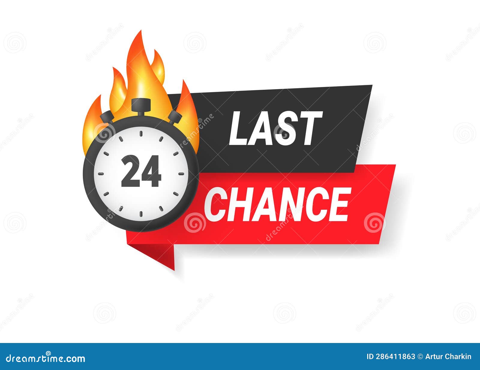 Last Chance Icon. Limited Offer Concept, Countdown. Ribbon with Tag and ...