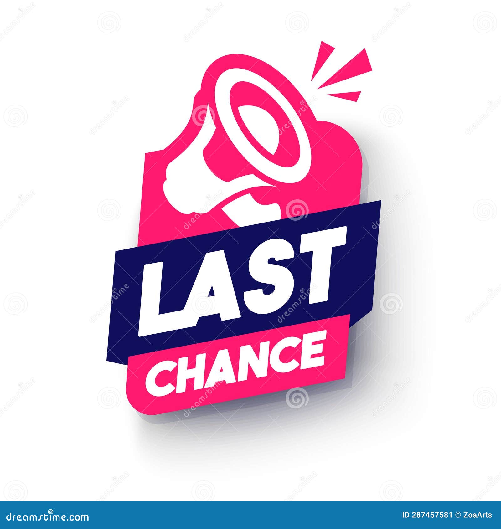 Last Chance Label with Megaphone Icon Stock Vector - Illustration of ...