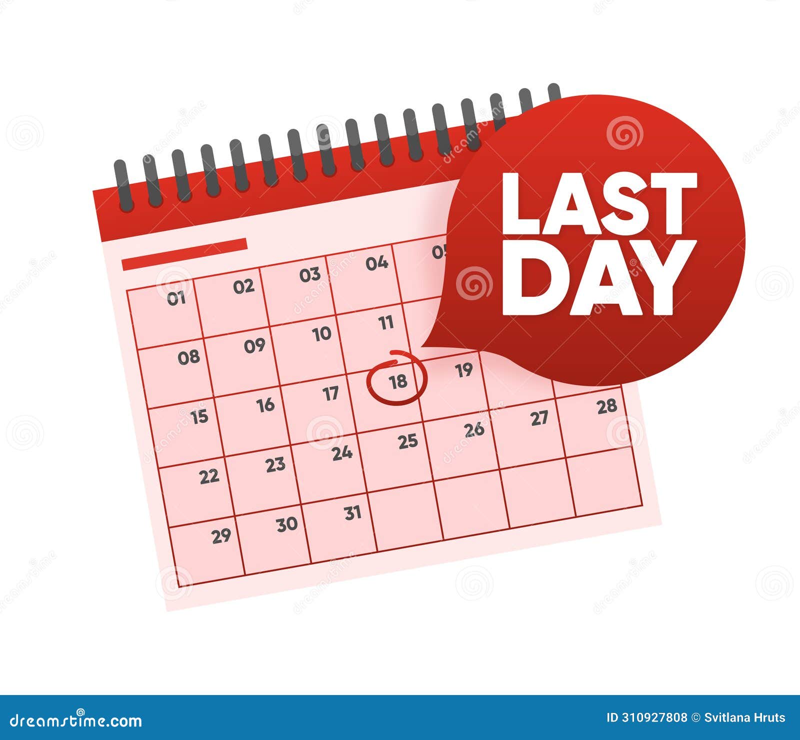 Last Day Countdown Banner. Calendar and Bubble. Calendar Reminder ...