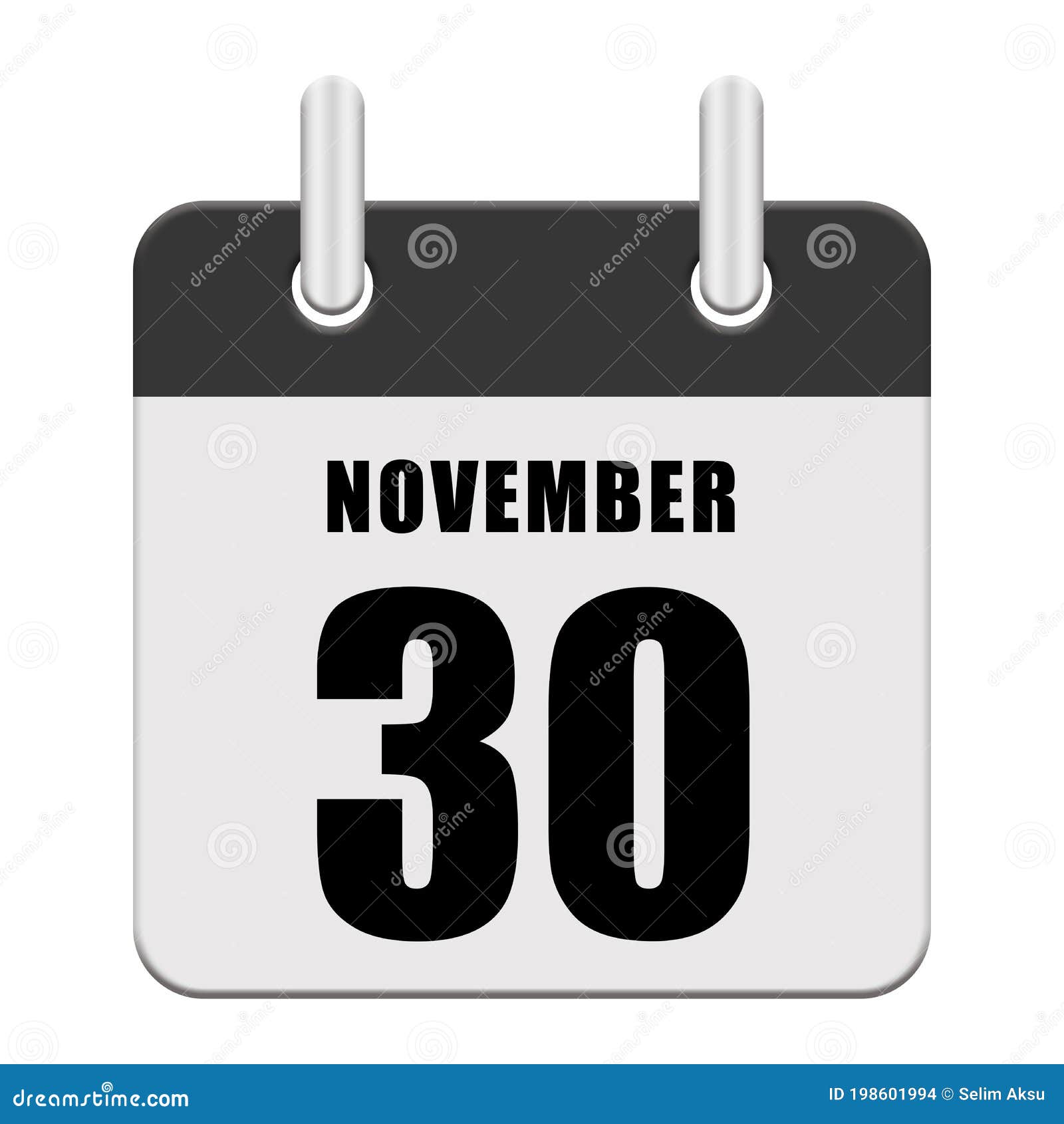 The Last Day of Month. November 31 Stock Photo - Illustration of page ...