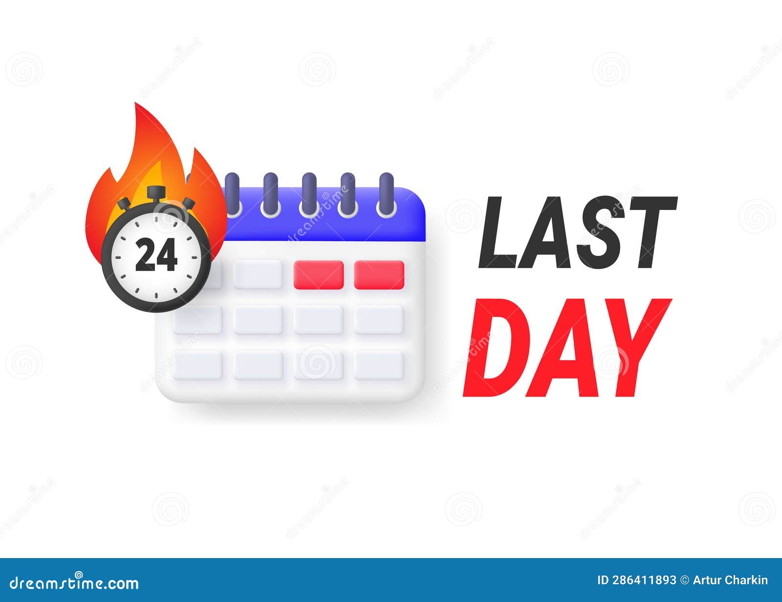 Last Day Offer Icon. Last Chance Concept, Countdown. Calendar with Tag ...