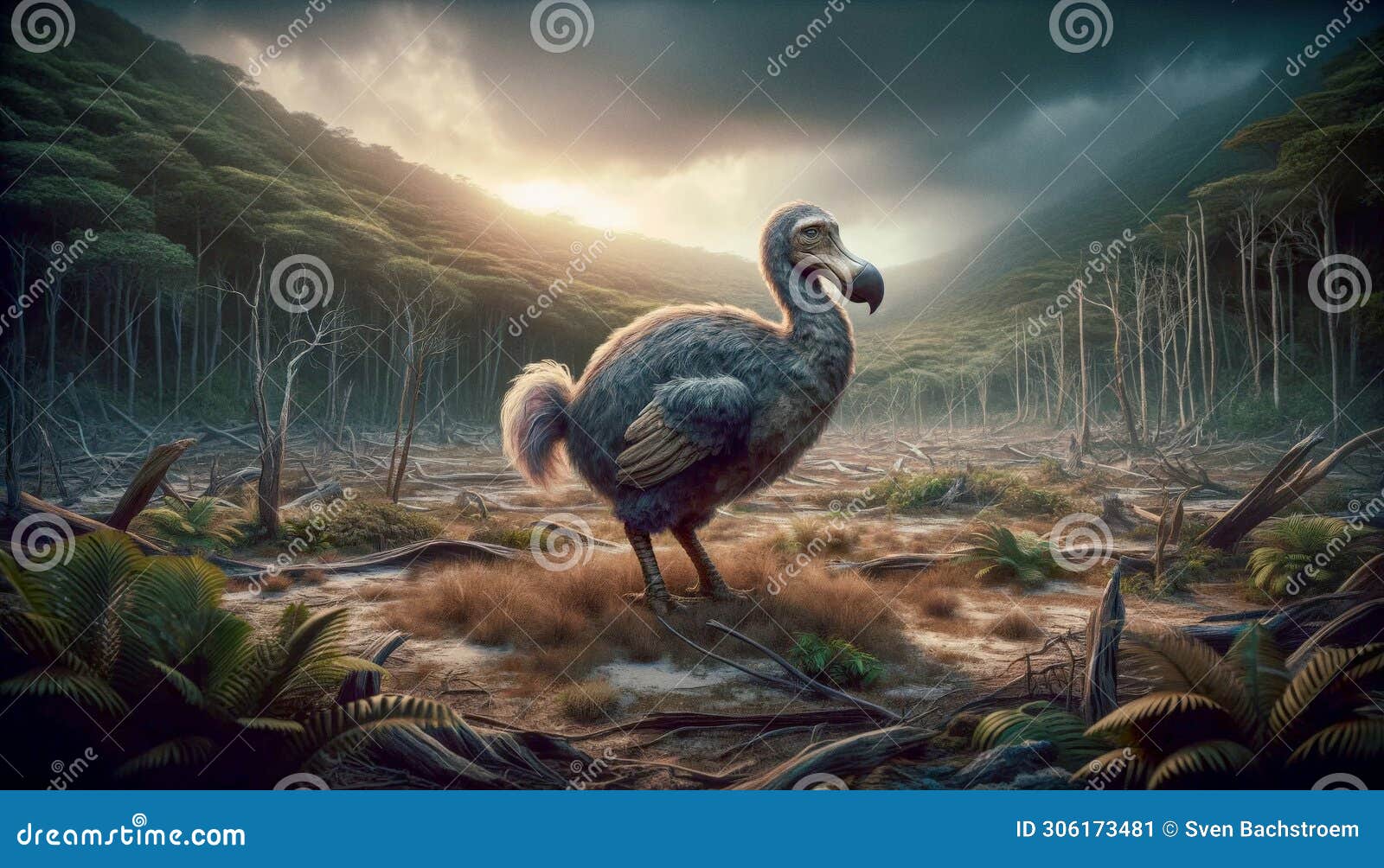 The Last Dodo on the Island of Mauritius Stock Illustration ...