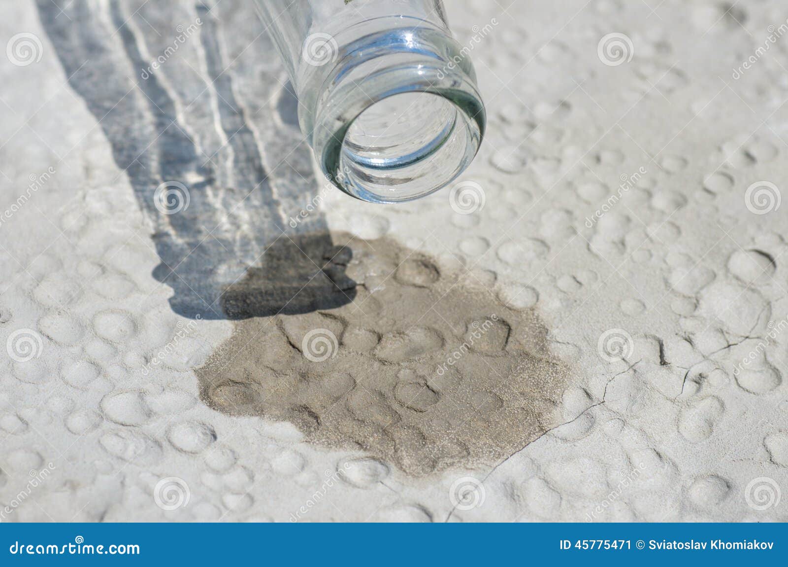 Last Drops of Water from a Bottle in the Desert Stock Image - Image of ...