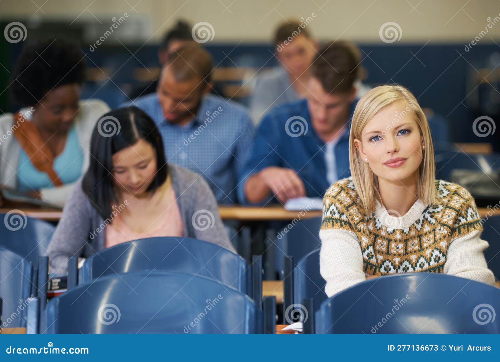 The Last Exam before the Real World Begins. a Group of Students Sitting ...
