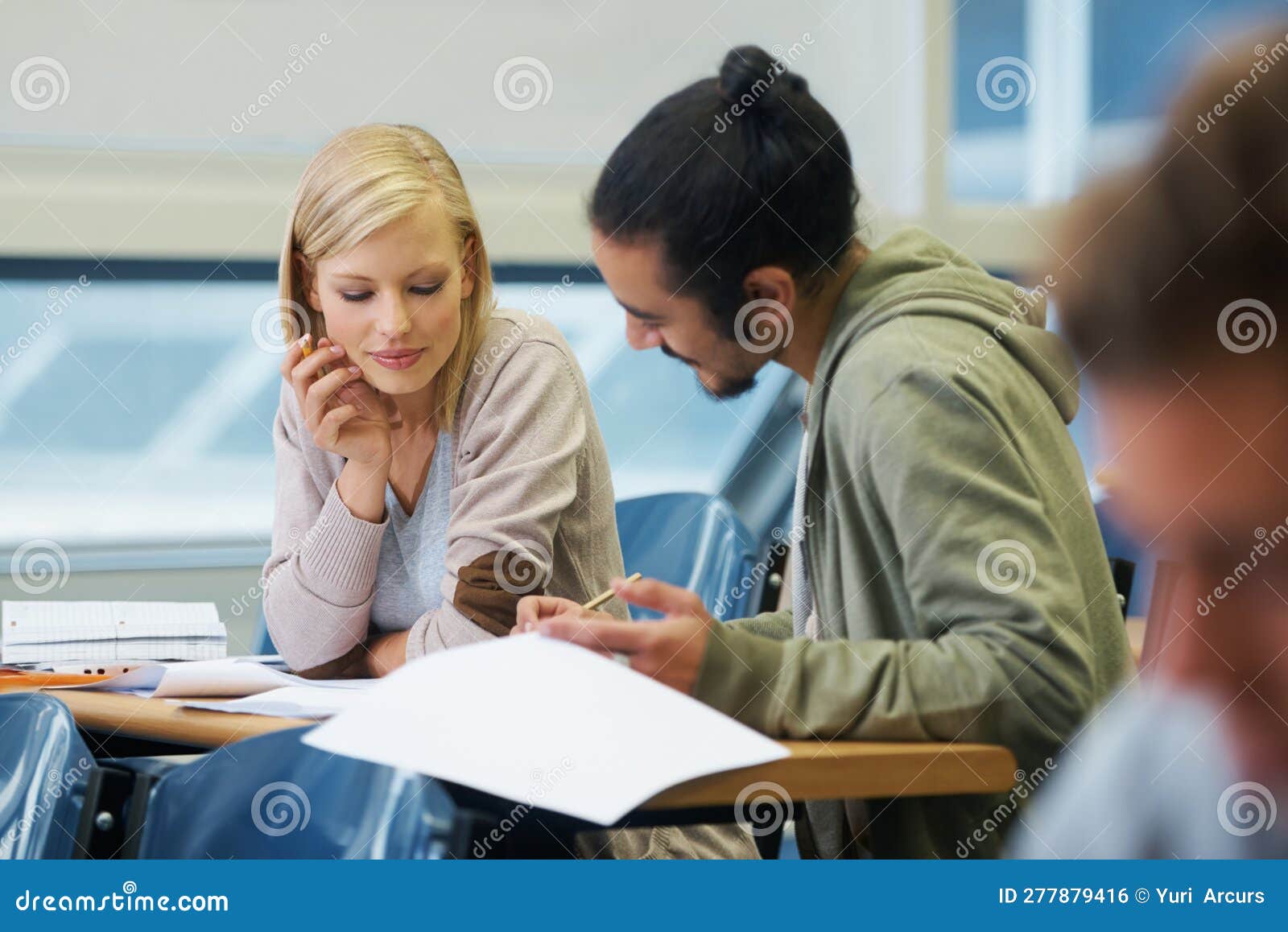 The Last Exam before the Real World Begins. a Group of Students Sitting ...
