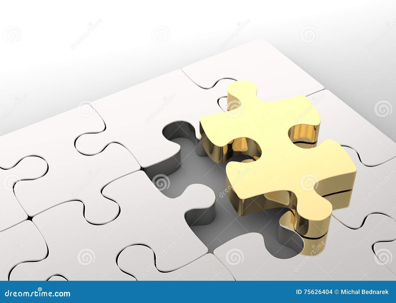 Last Golden Puzzle Piece To Complete a Jigsaw. . Concept of Business ...