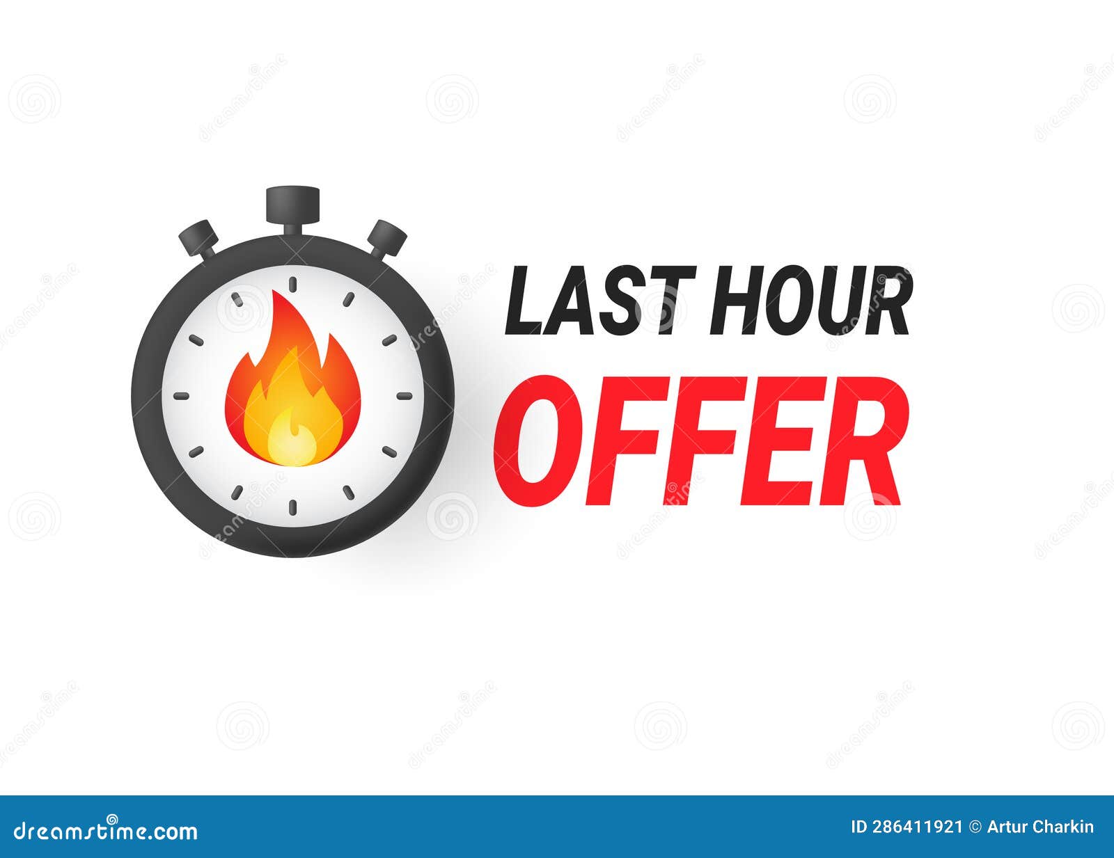 Last Hour Offer Icon. Last Chance Concept, Countdown. Timer with Tag ...