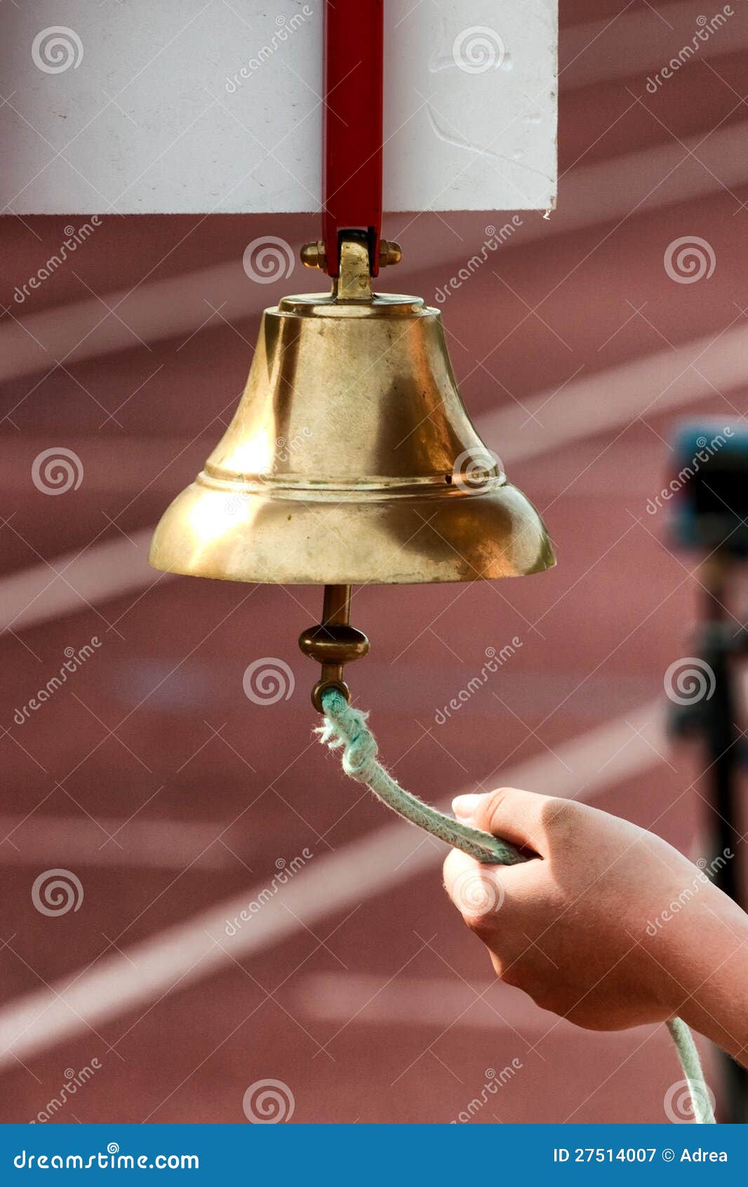 Referee Hand Pulling the Rope of a Bell Stock Image - Image of bronze ...