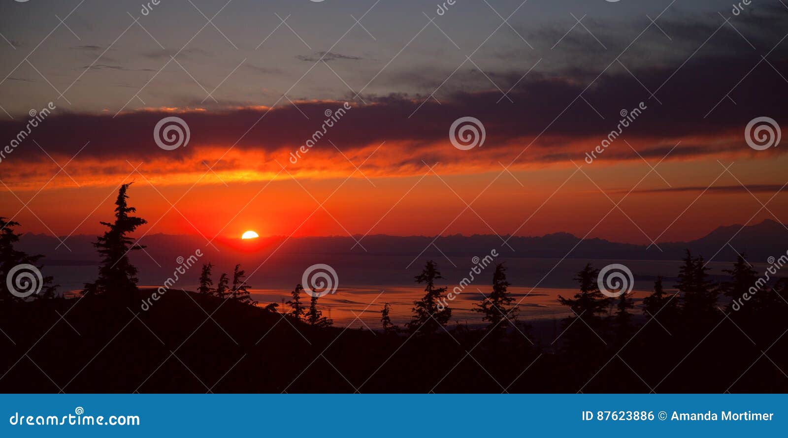 Last Light stock photo. Image of water, spruce, mountains - 87623886