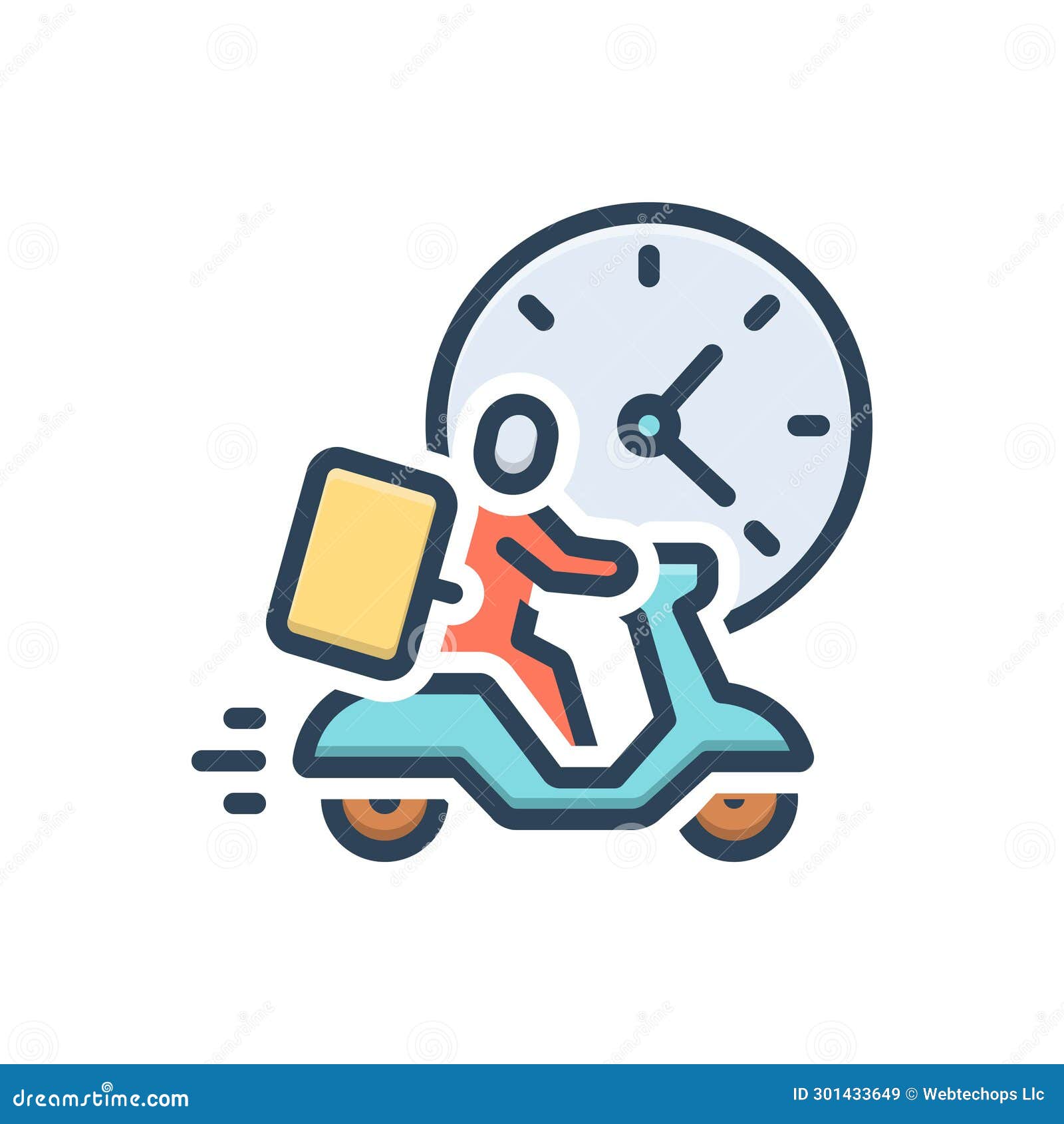 Color Illustration Icon for Last Mile Delivery, Delivery Man and ...