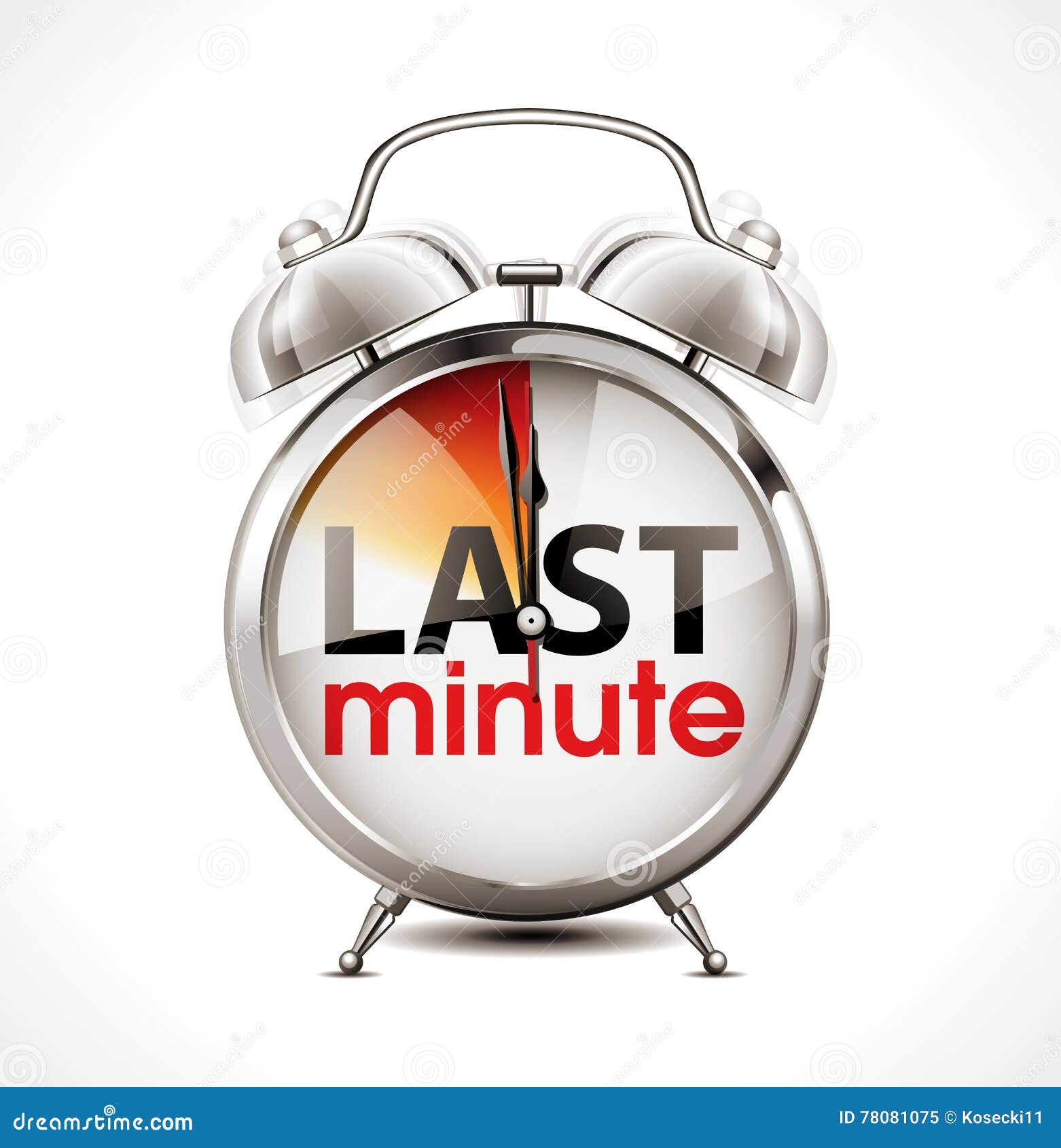 Last minute - Alarm Clock stock vector. Illustration of promotion ...