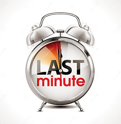 Last minute - Alarm Clock stock vector. Illustration of promotion ...