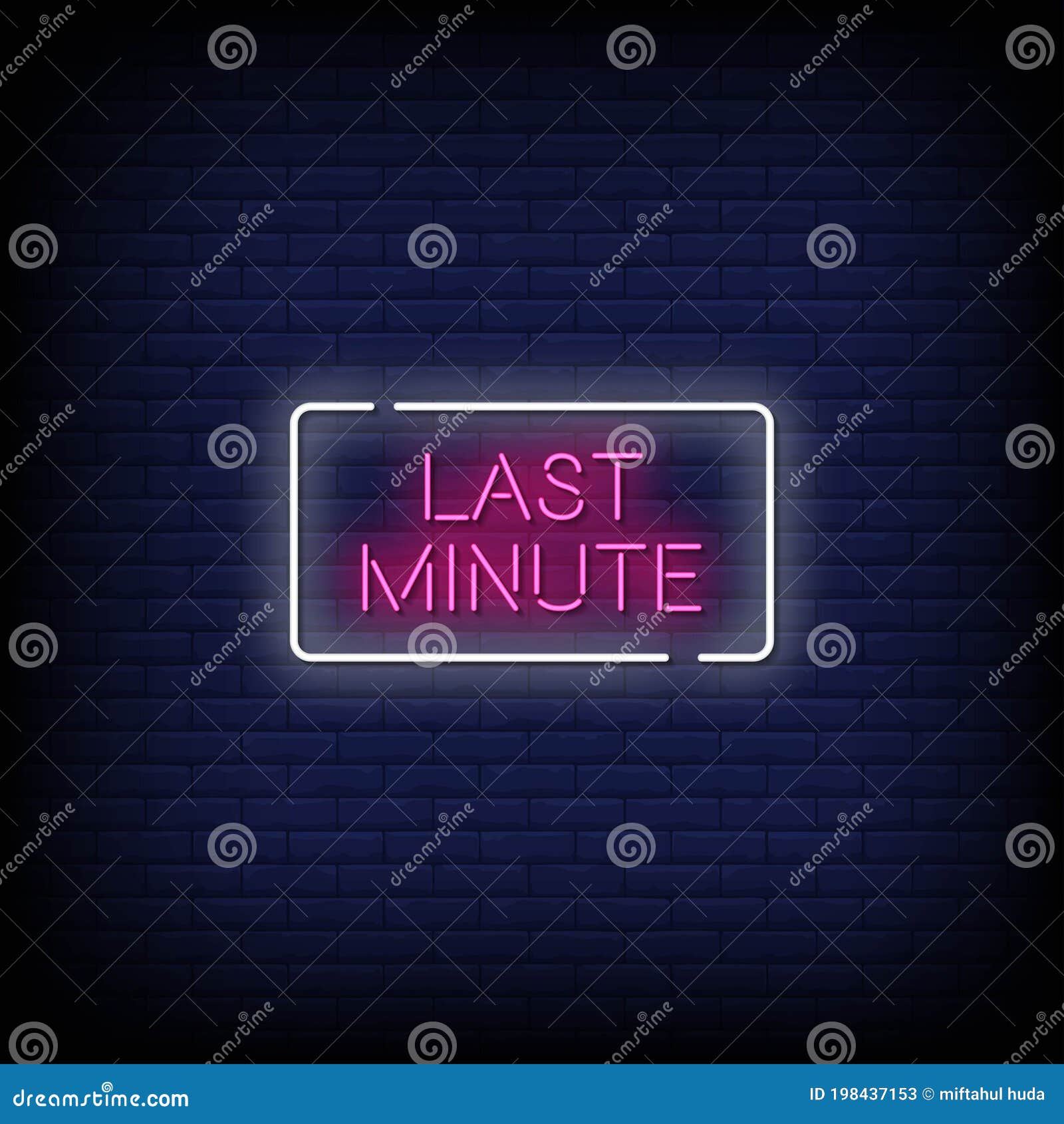 Last Minute Neon Signs Style Text Vector Stock Vector - Illustration of ...