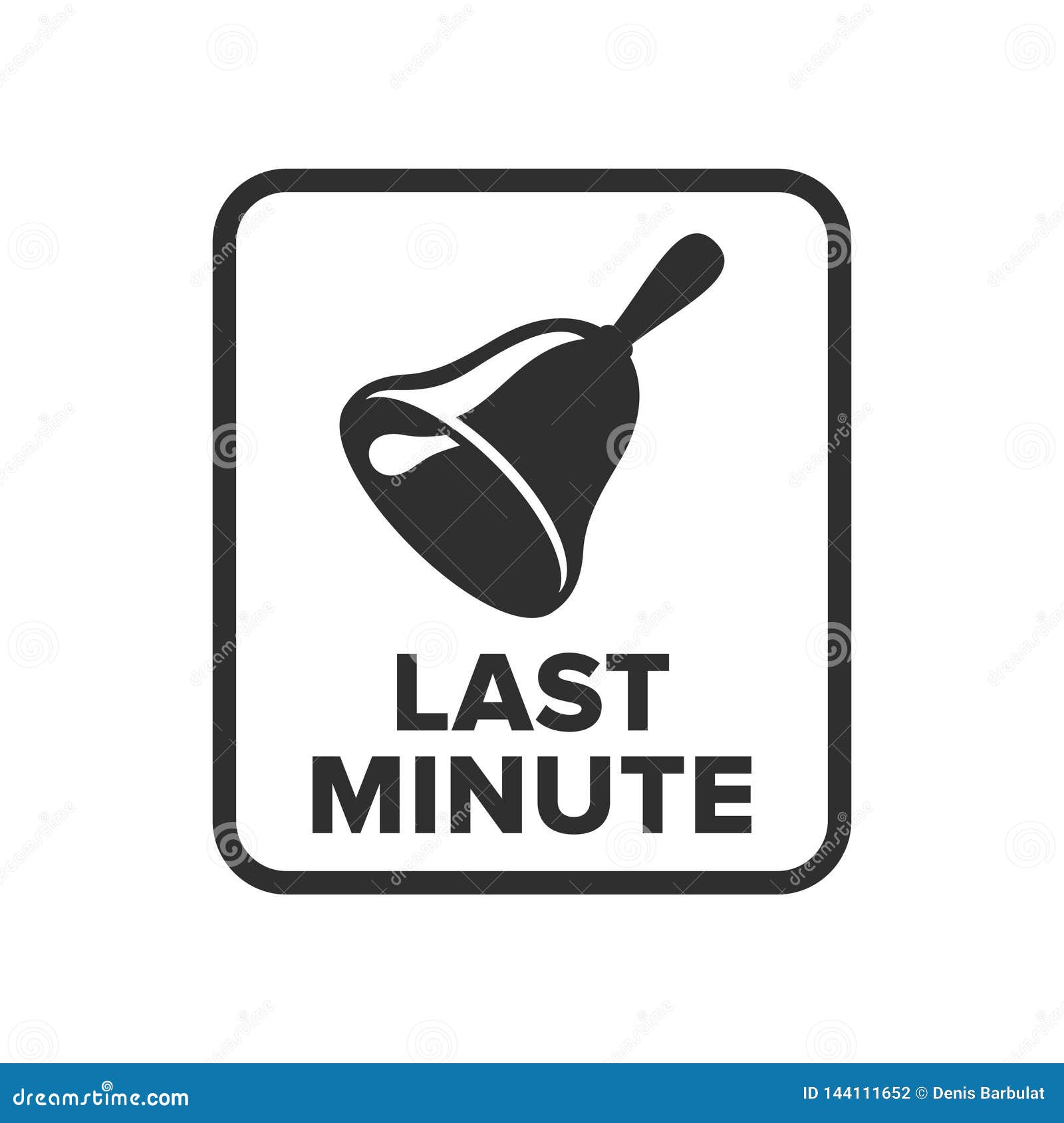 Last Minute symbol stock vector. Illustration of stamp - 144111652