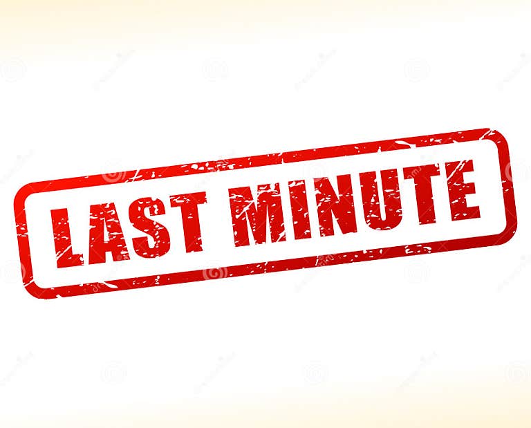 Last minute text buffered stock vector. Illustration of minute - 107557943
