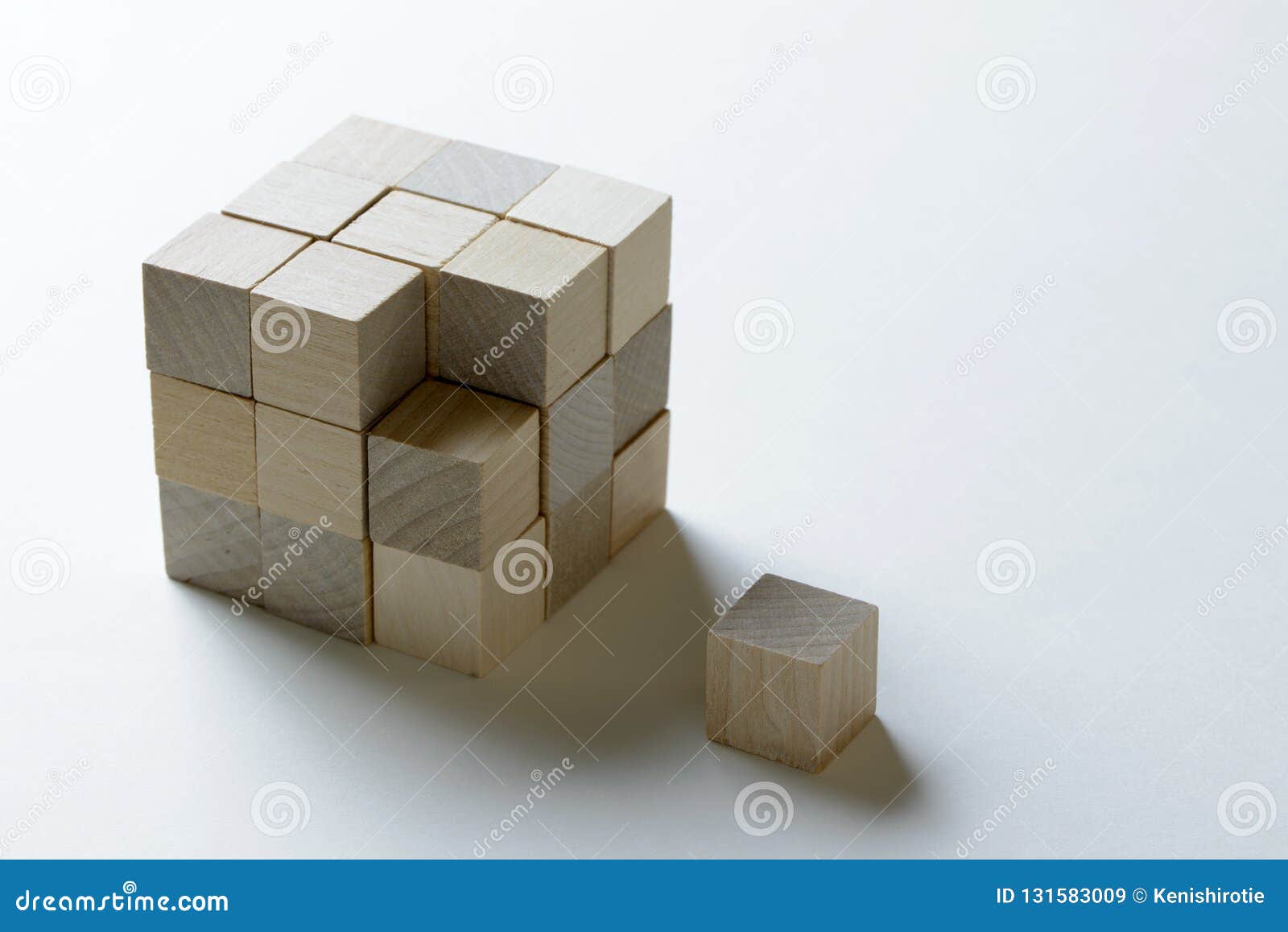 Last Missing Piece Wood Cube To Complete Stock Image - Image of ...