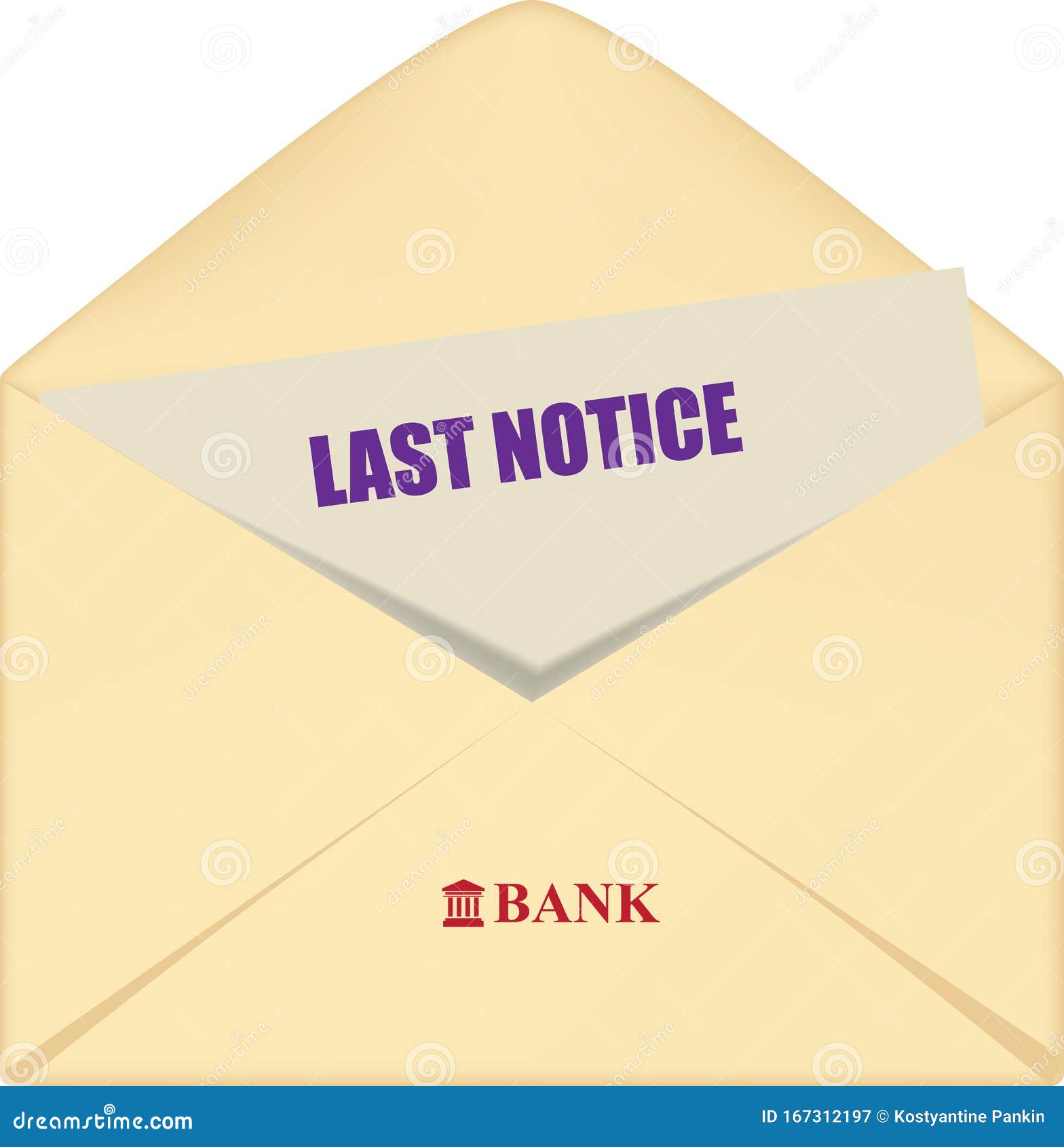 Last notice from bank stock vector. Illustration of final - 167312197