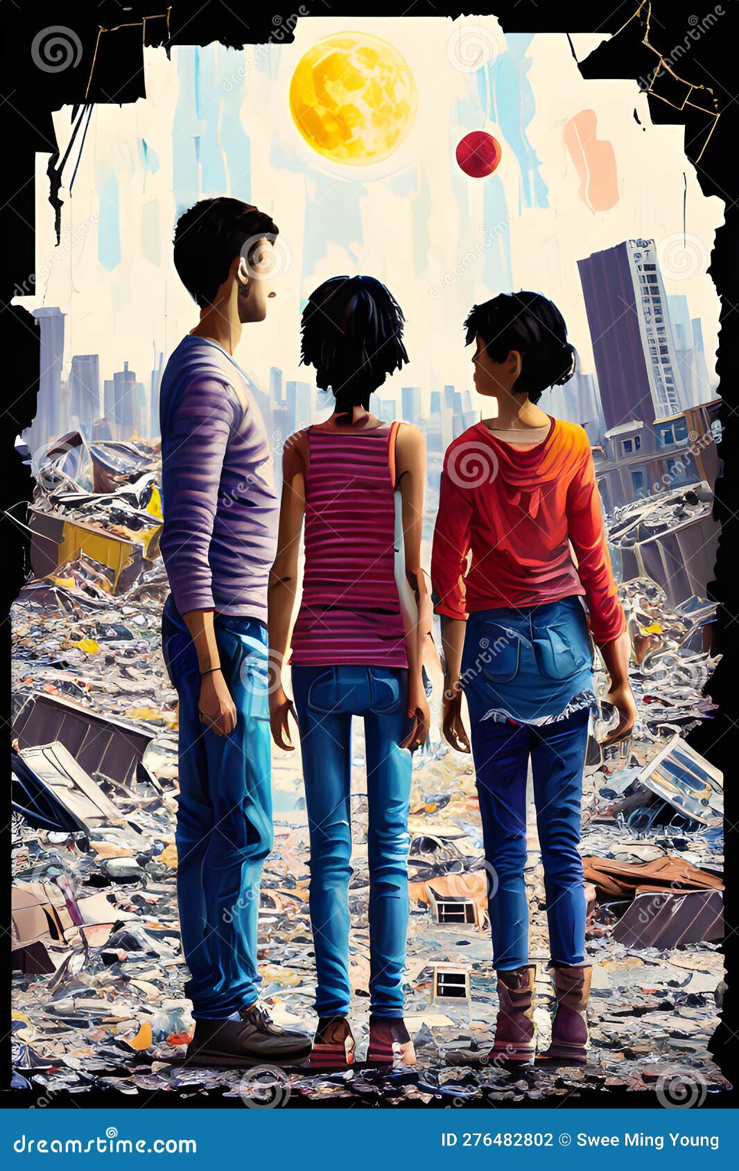 The Last People on Earth, Standing Alone in the Vast Dark Cloudy Sky ...