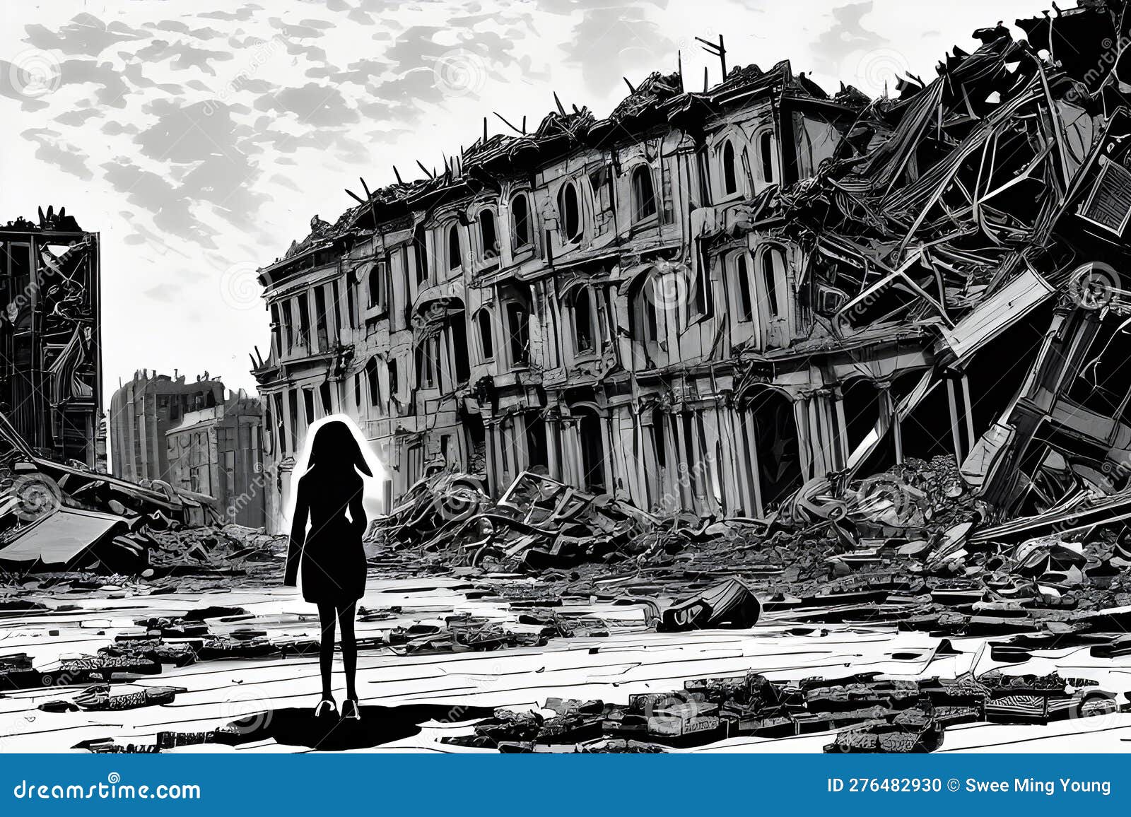 The Last People on Earth, Standing Alone in the Vast Dark Cloudy Sky ...