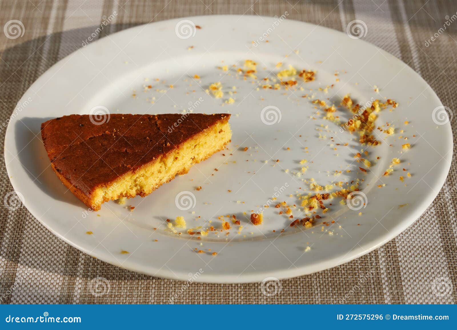Last Piece of Baked Pie on Plate with Crumbs from Others Stock Photo ...