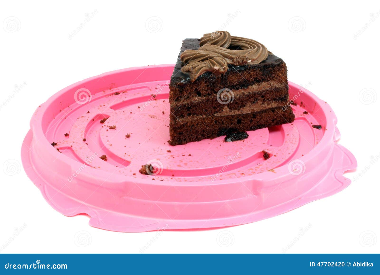 Last Piece of Chocolate Cake Stock Photo - Image of ingest, crumbs ...
