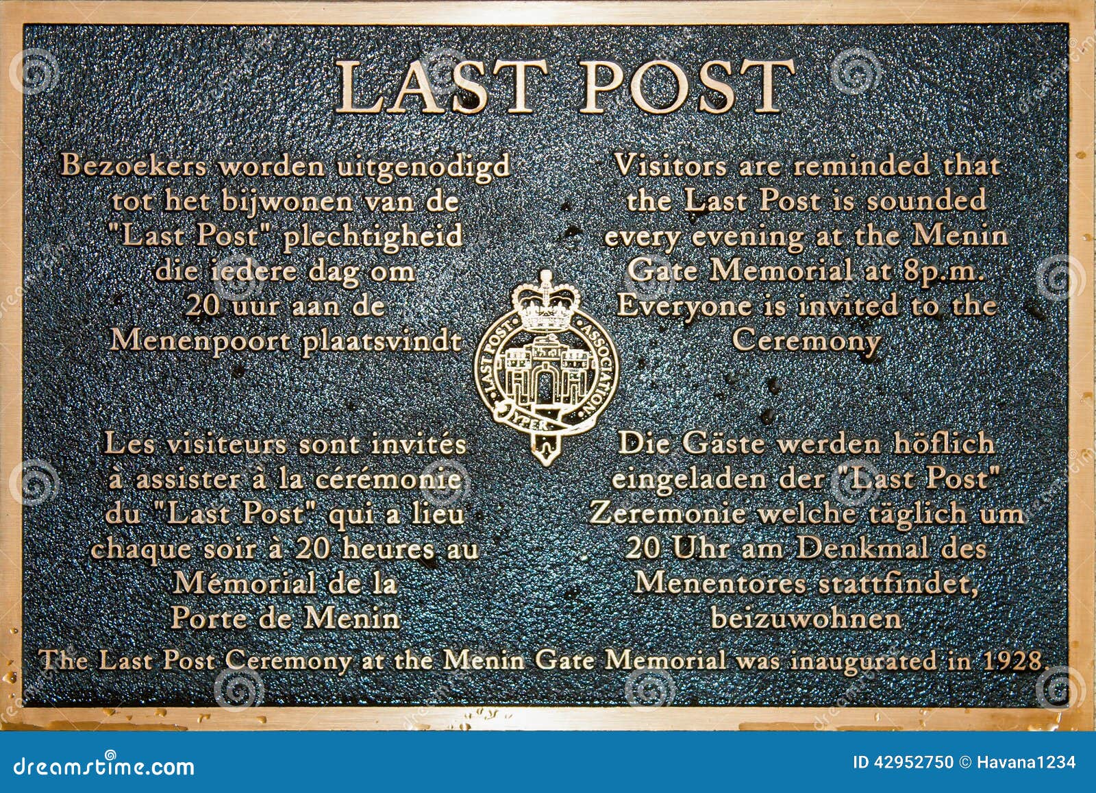 Last Post at Ypres Menin Gate Memorial Editorial Image - Image of cross ...