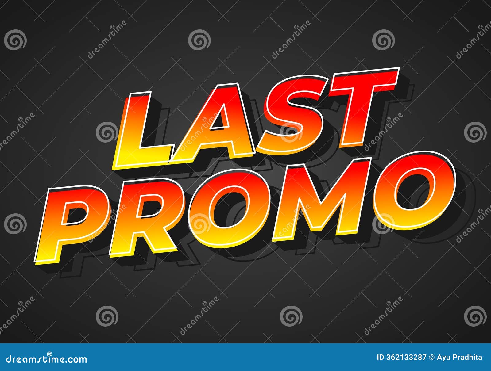 Last Promo. Text Effect for Advertising Promotion Needs Stock ...