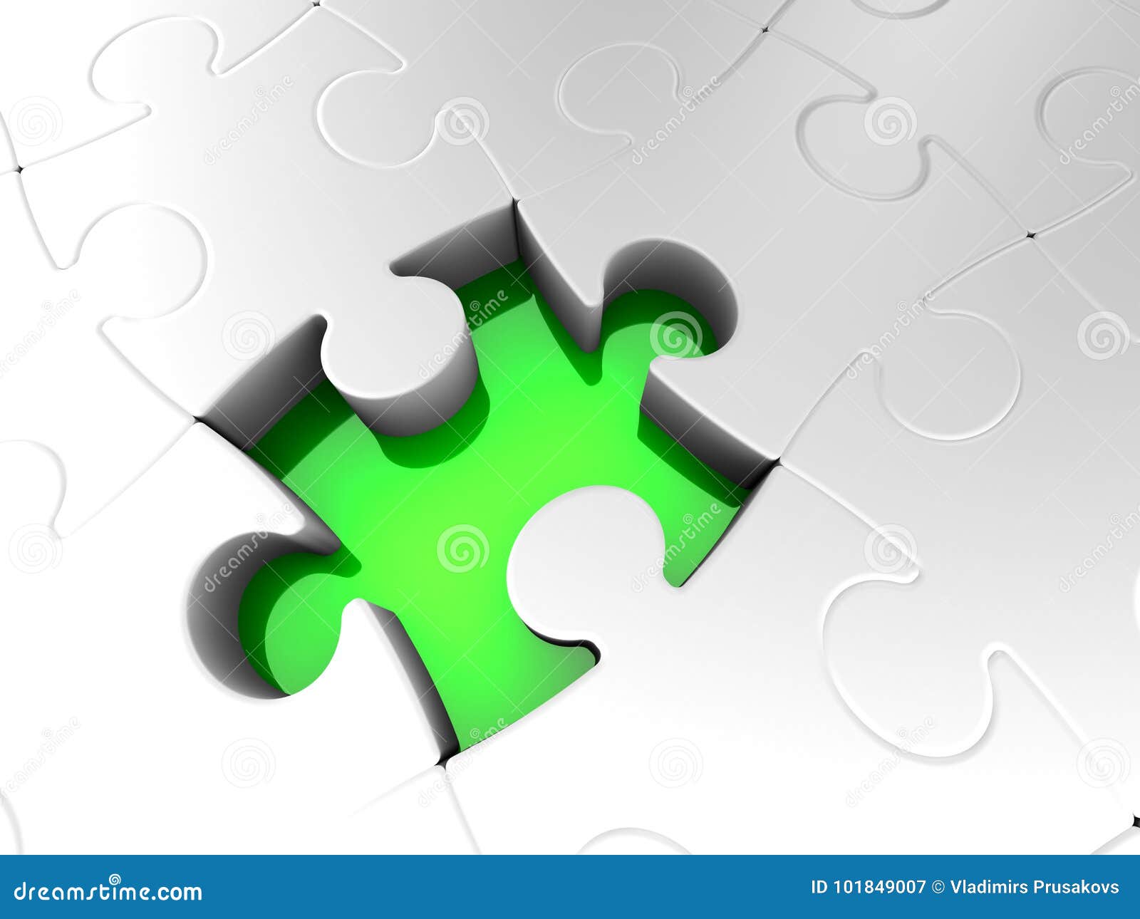 Last Puzzle Piece, Not Complete Jigsaw Solution, Green Hole Stock ...