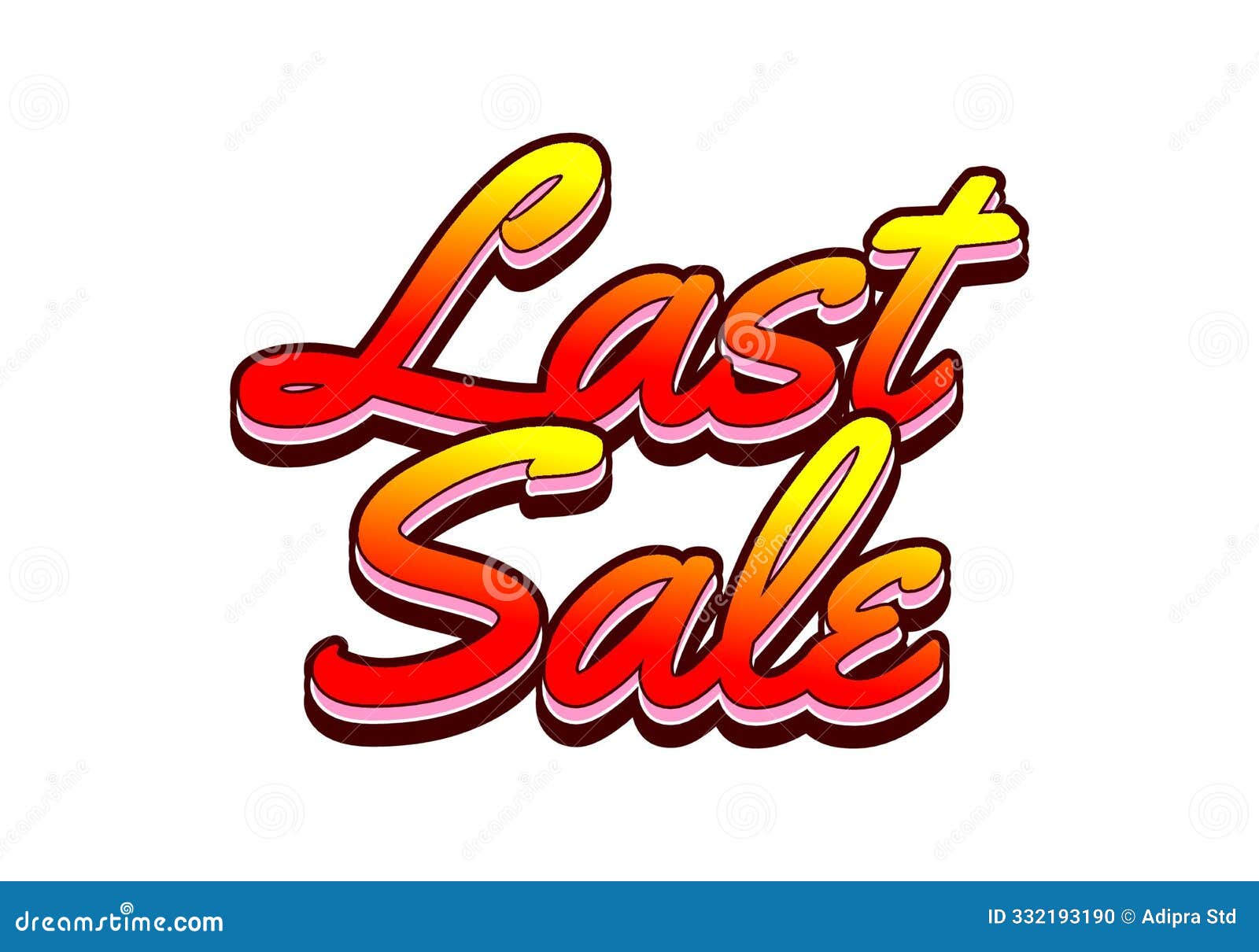 Last Sale. Text Effect for Ads Purpose in 3D Style Stock Illustration ...