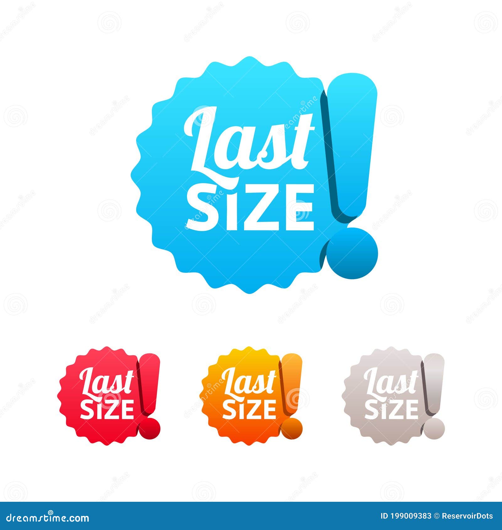Last Size Labels stock vector. Illustration of retail - 199009383