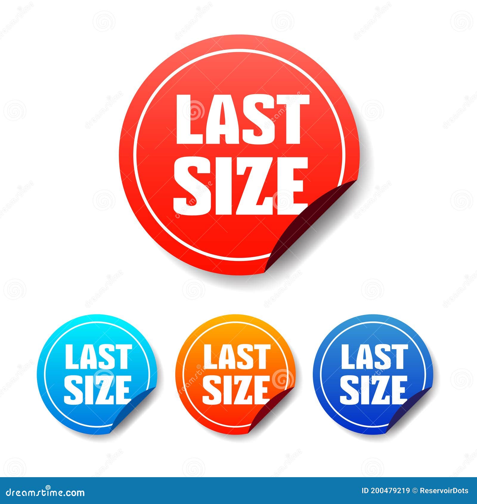 Last Size Round Stickers stock vector. Illustration of sign - 200479219