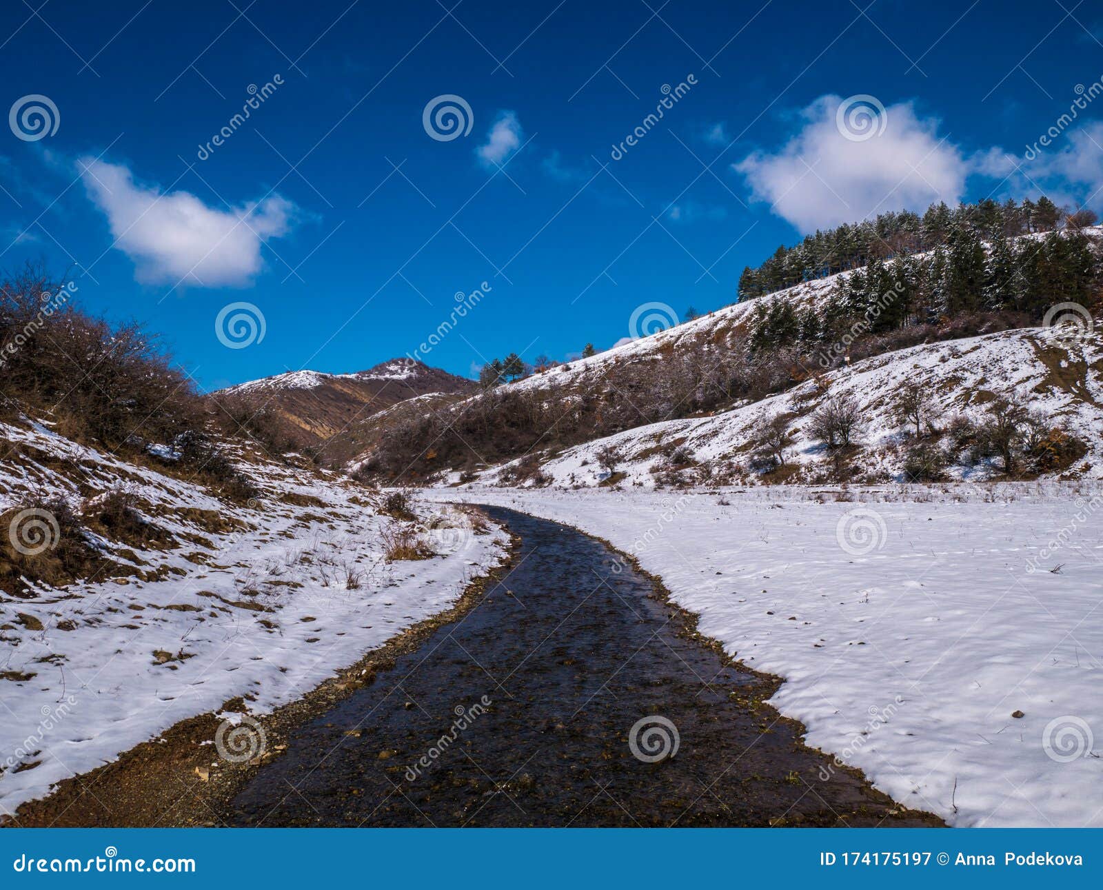 Last Snow Under the Spring Sunny Sky. Stock Image - Image of ...