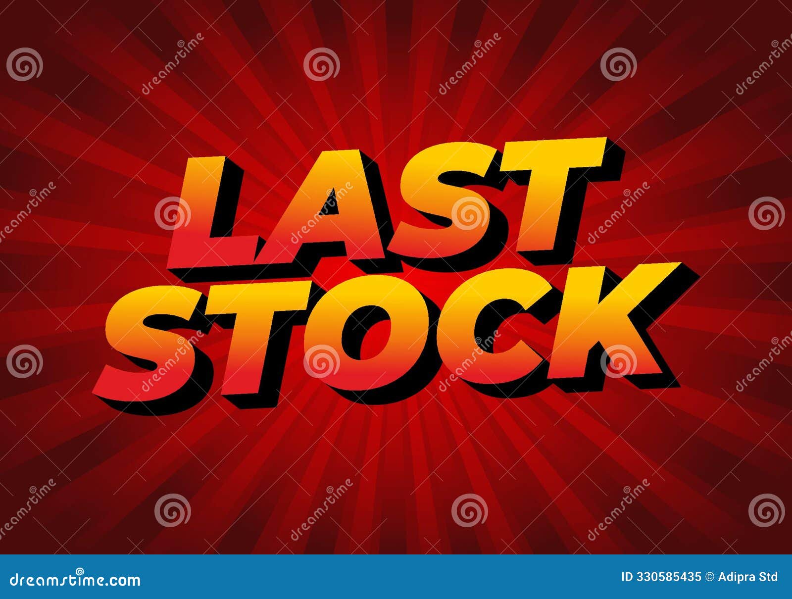 Last Stock. Text Effect for Ads Purpose in 3D Style Stock Vector ...