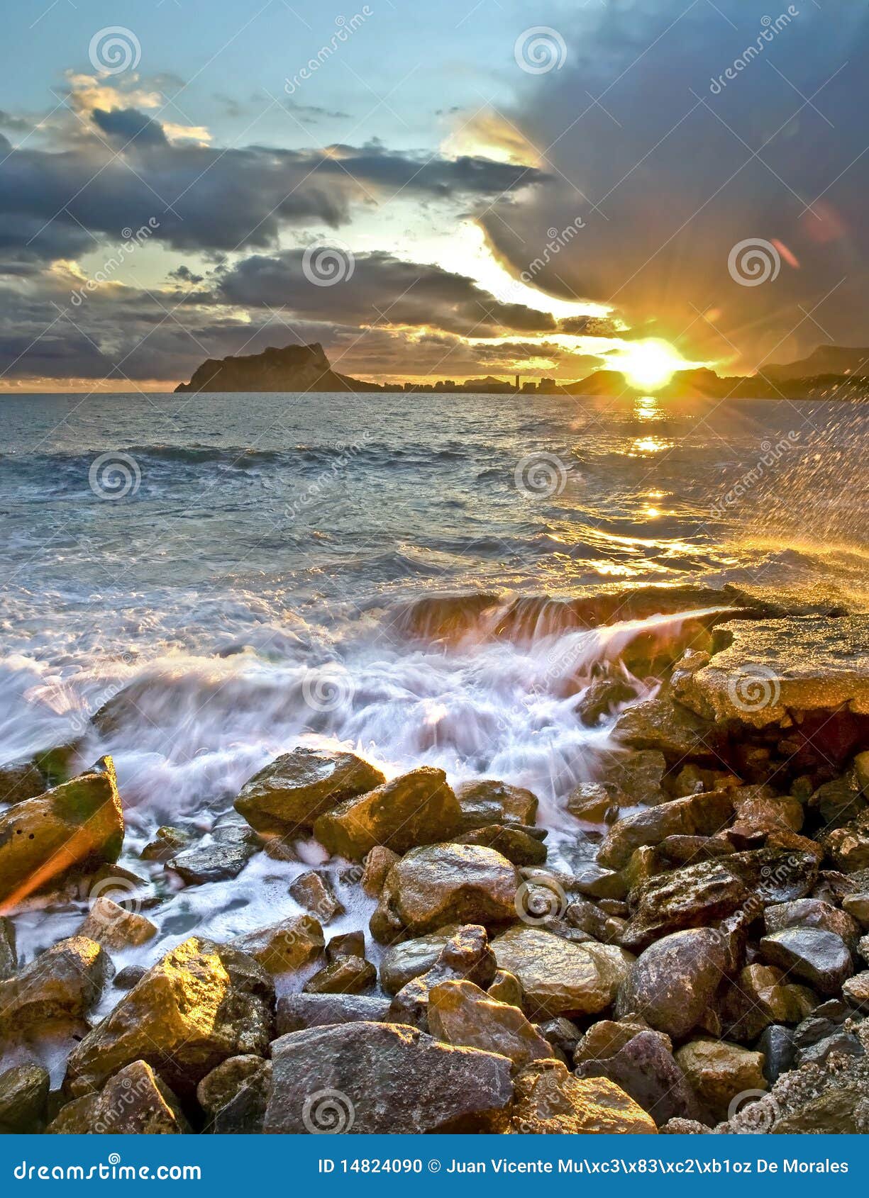 Last Sun Ray stock photo. Image of shore, beach, sunset - 14824090
