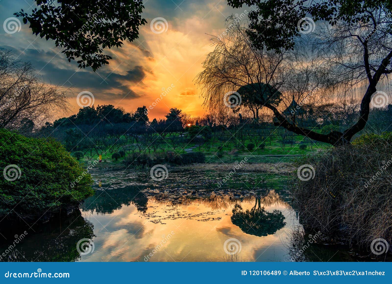 Sunset Reflections on the Marsh Stock Image - Image of harvor, calm ...