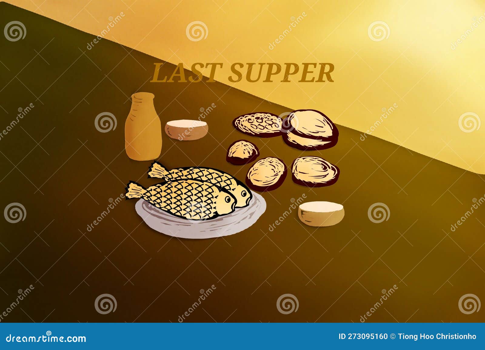 Last Supper in Cartoon Illustration Stock Illustration - Illustration ...