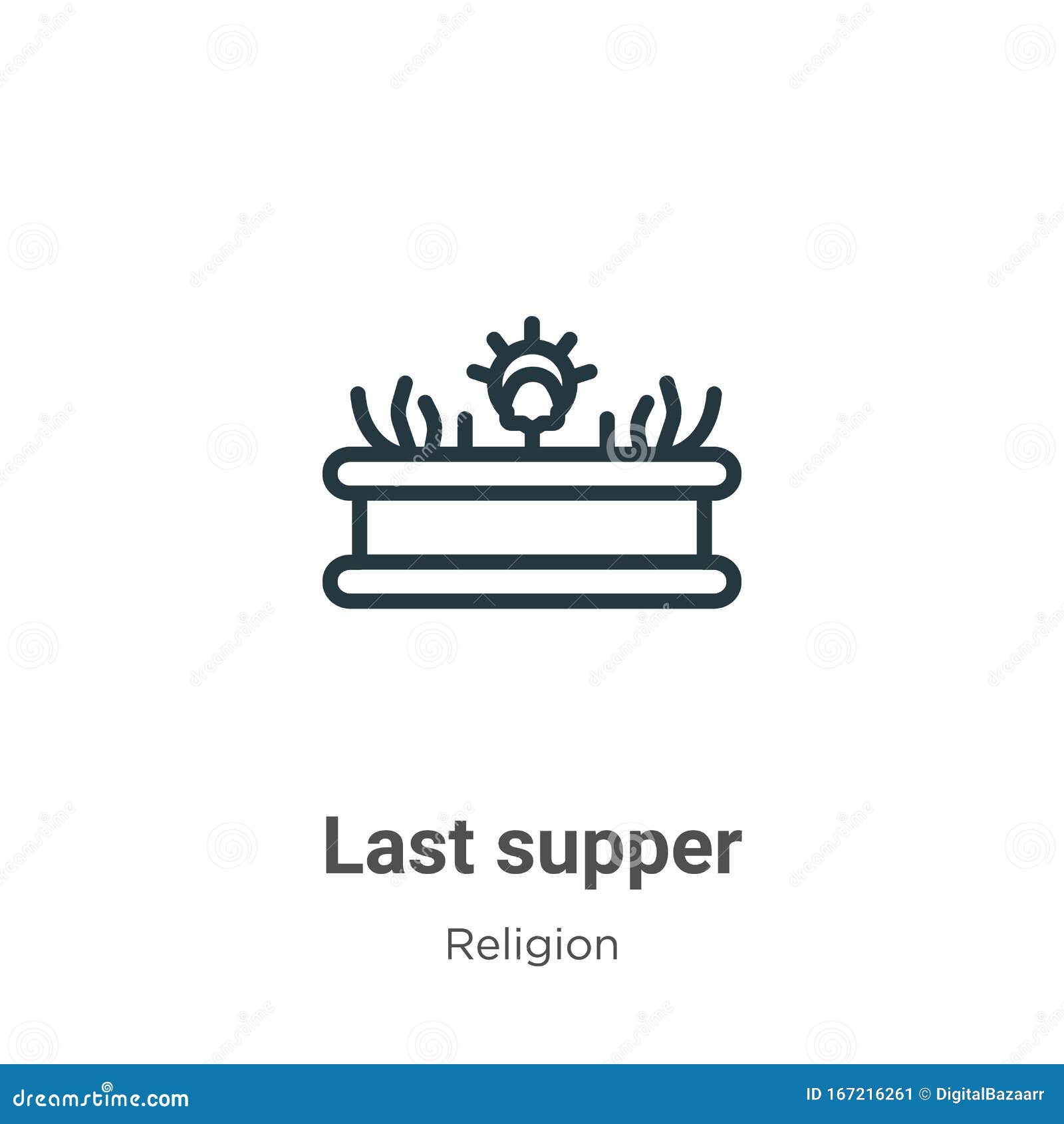 Last Supper Outline Vector Icon Thin Line Black Last Supper Icon, Flat ...