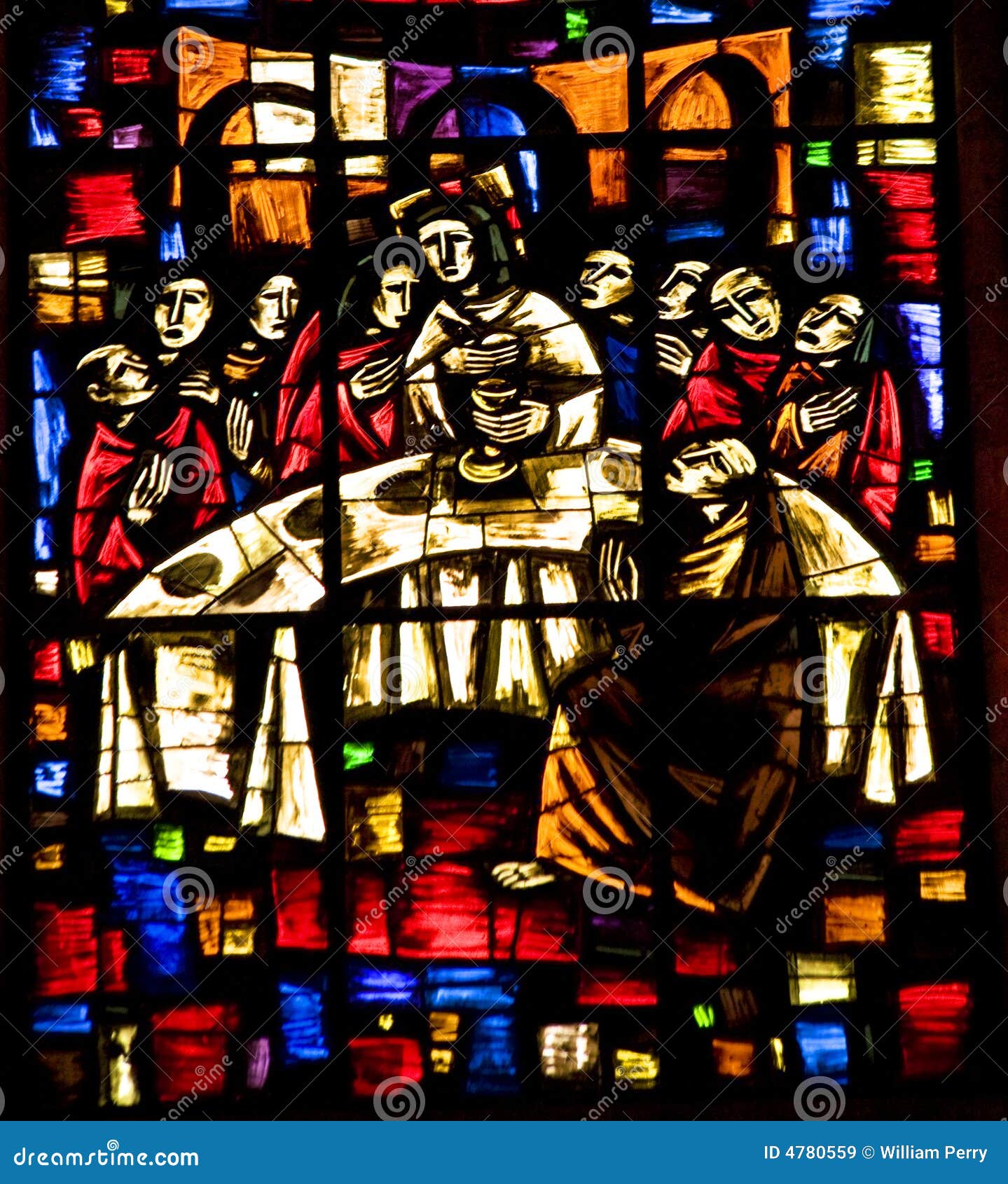 Last Supper Stained Glass Mexico Stock Image - Image of pane ...
