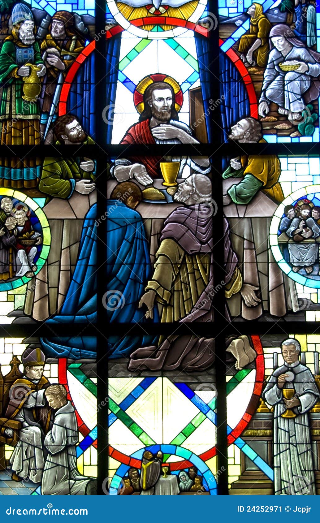 Last Supper Stained Glass Window Stock Image - Image of child, faith ...