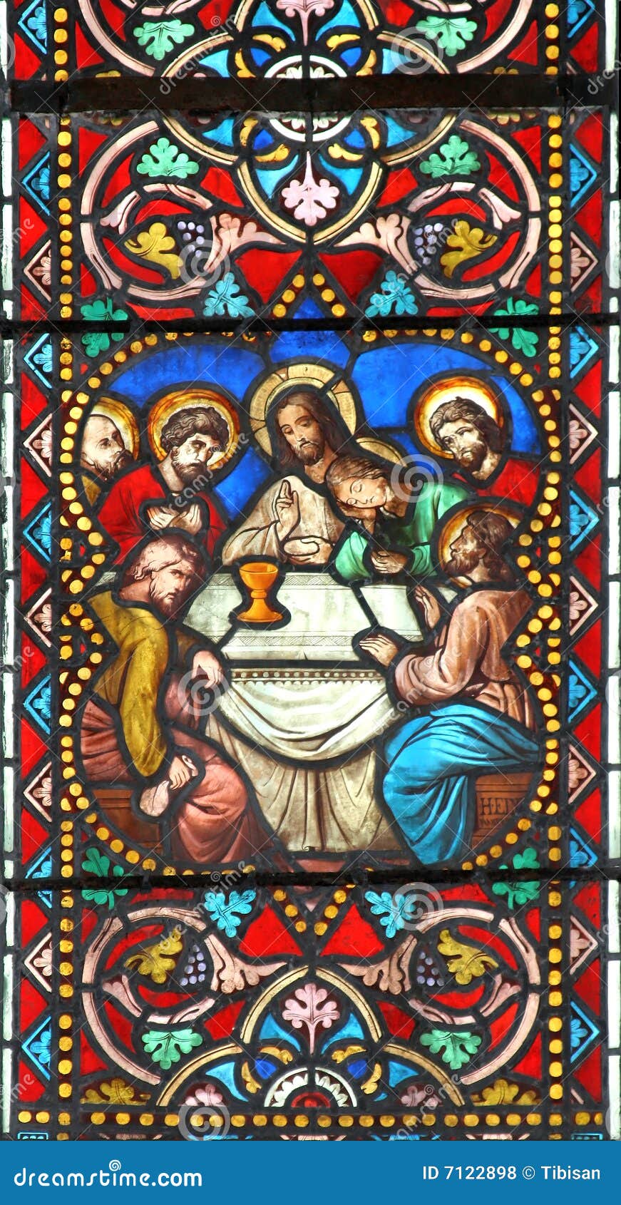 The Last Supper (stained Glass Window) Stock Photo - Image of medieval ...