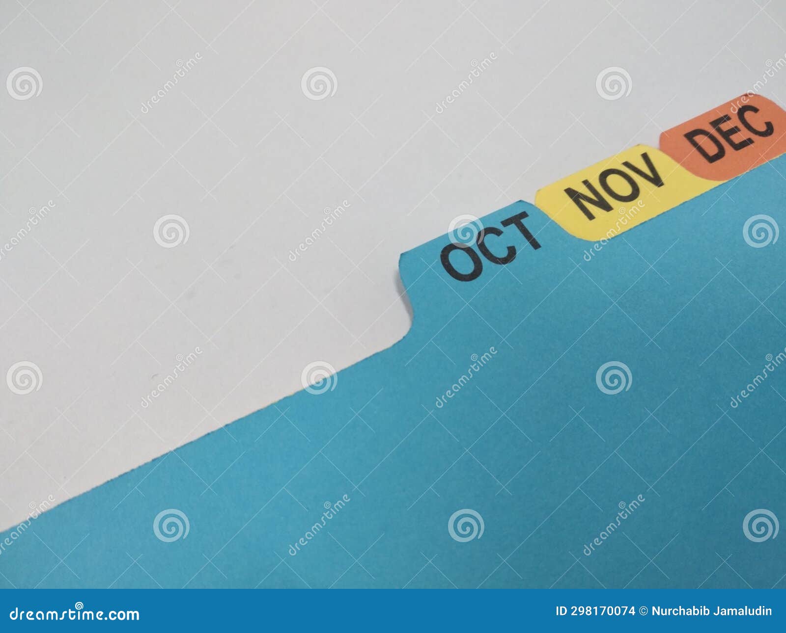 Colorful folder divider stock photo. Image of concept - 298170074