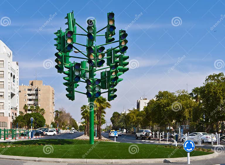 The Last Traffic Light in Eilat, Israel Stock Photo - Image of mountain ...