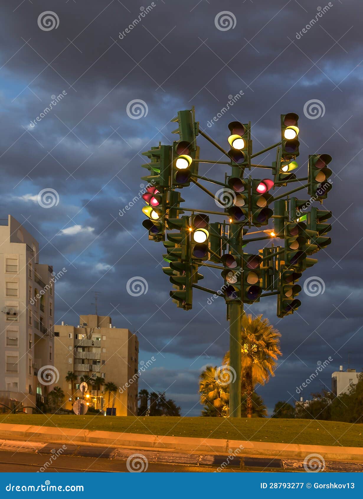 The Last Traffic-light in Eilat,Israel Stock Image - Image of building ...